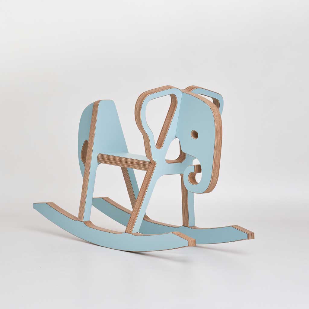 Buy rocking elephant in glacier blue & made of wood online ...