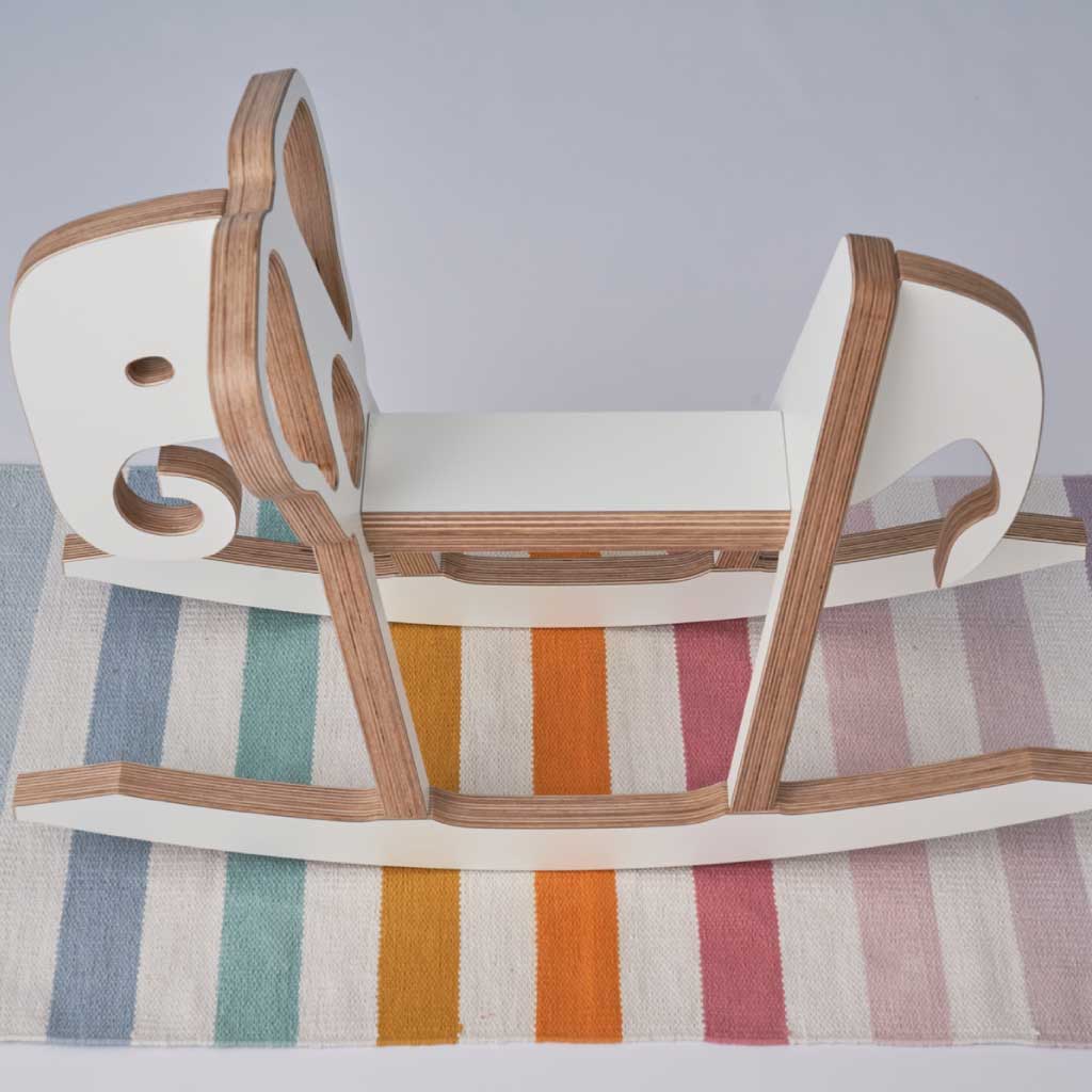 Buy rocking elephant in glacier blue & made of wood online ...